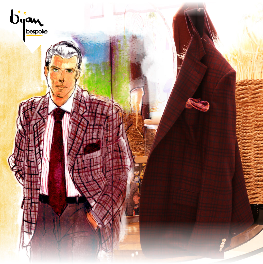 Special Order Burgundy Plaid Jacket – House of Bijan