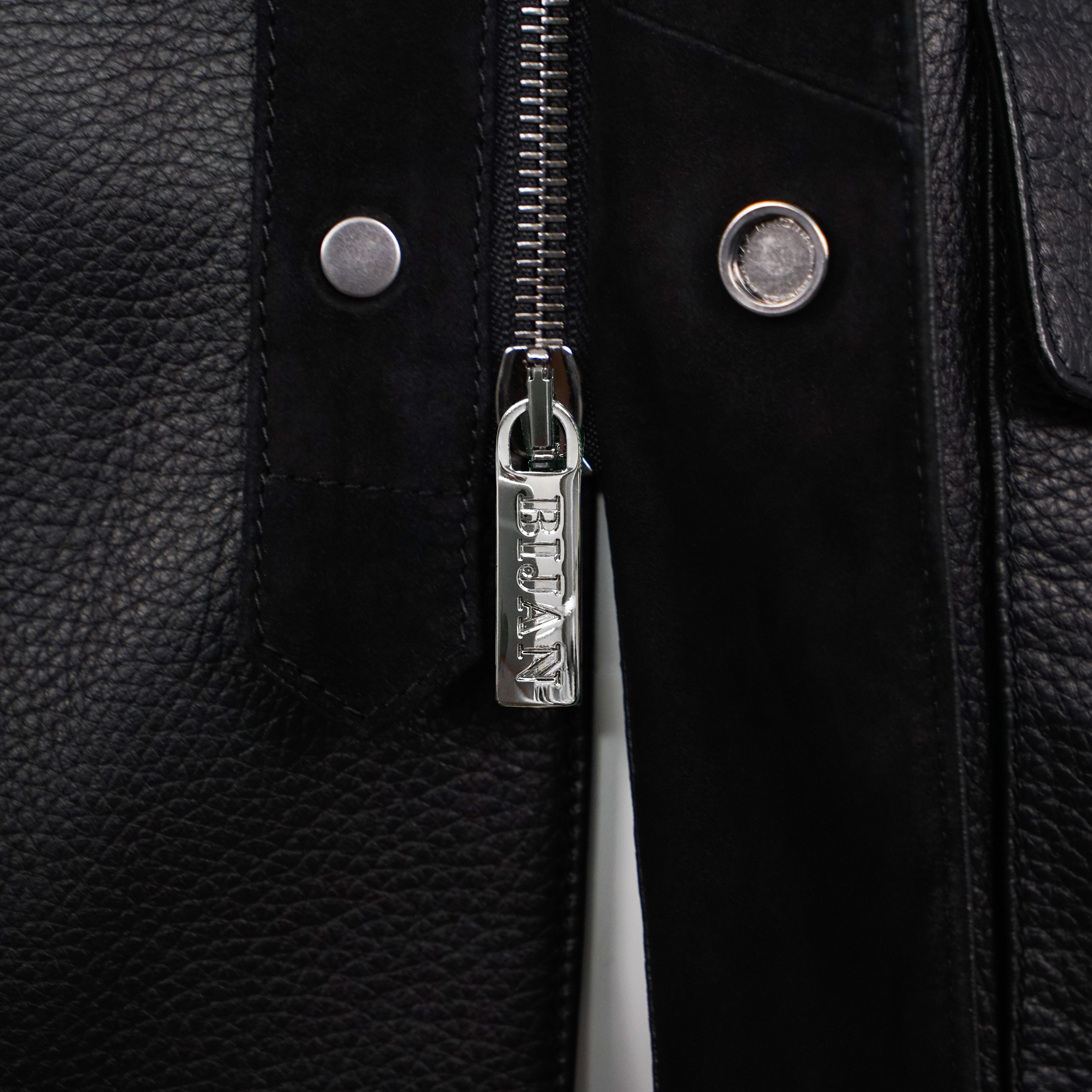 Black Leather Safari Style Jacket – House of Bijan