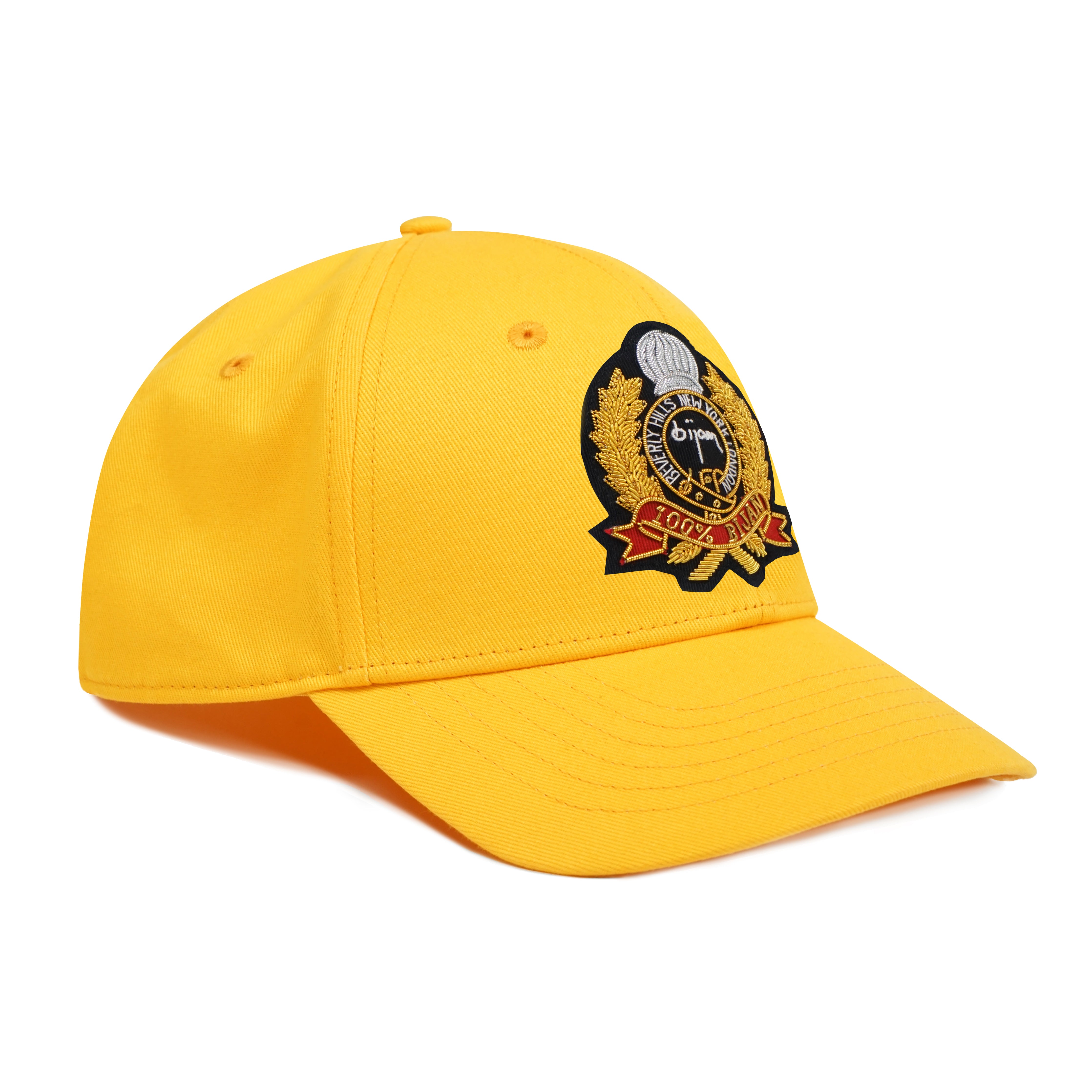 Bijan Yellow with Gold Crest Cap – House of Bijan