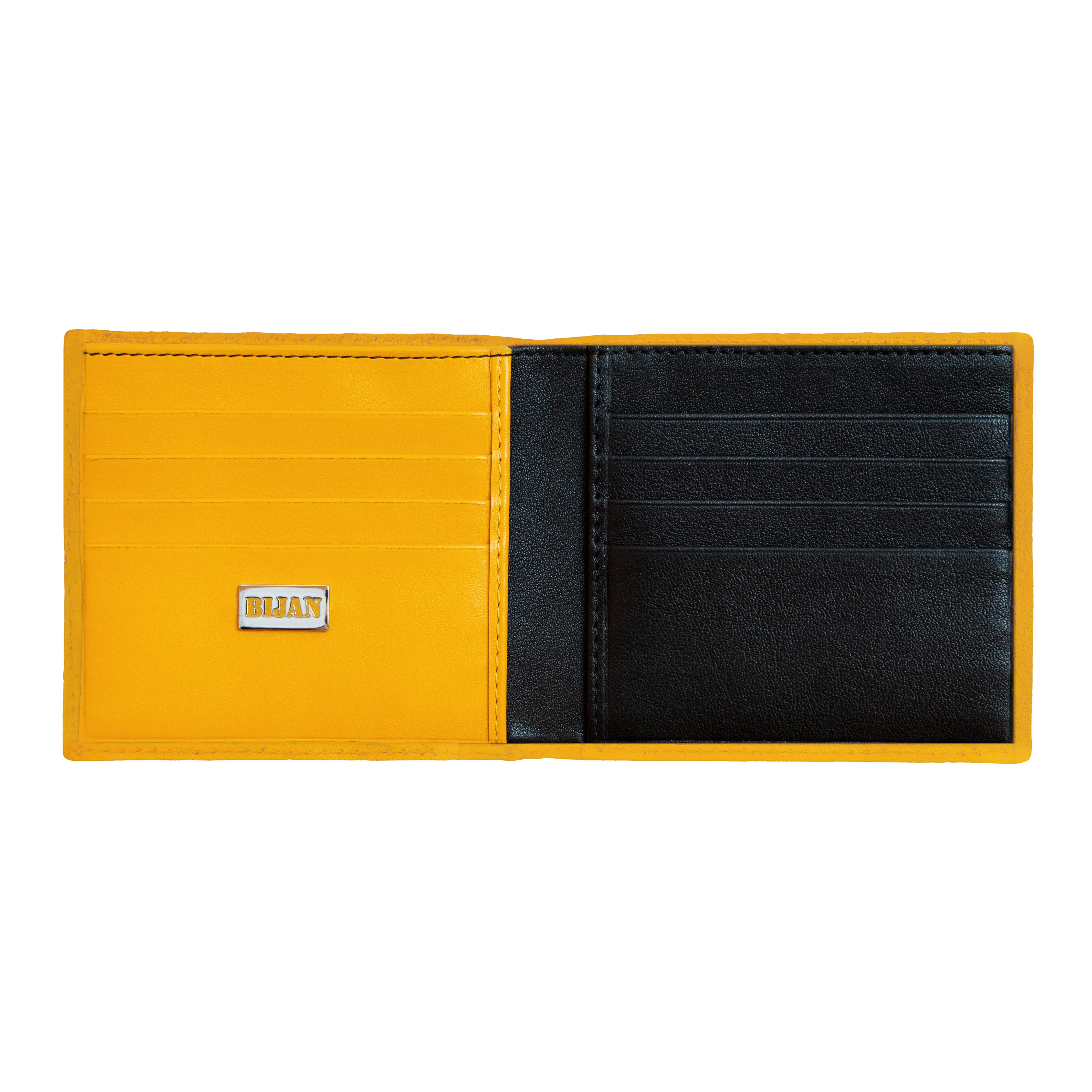 Bijan Yellow Alligator Bi-Fold Wallet – House of Bijan