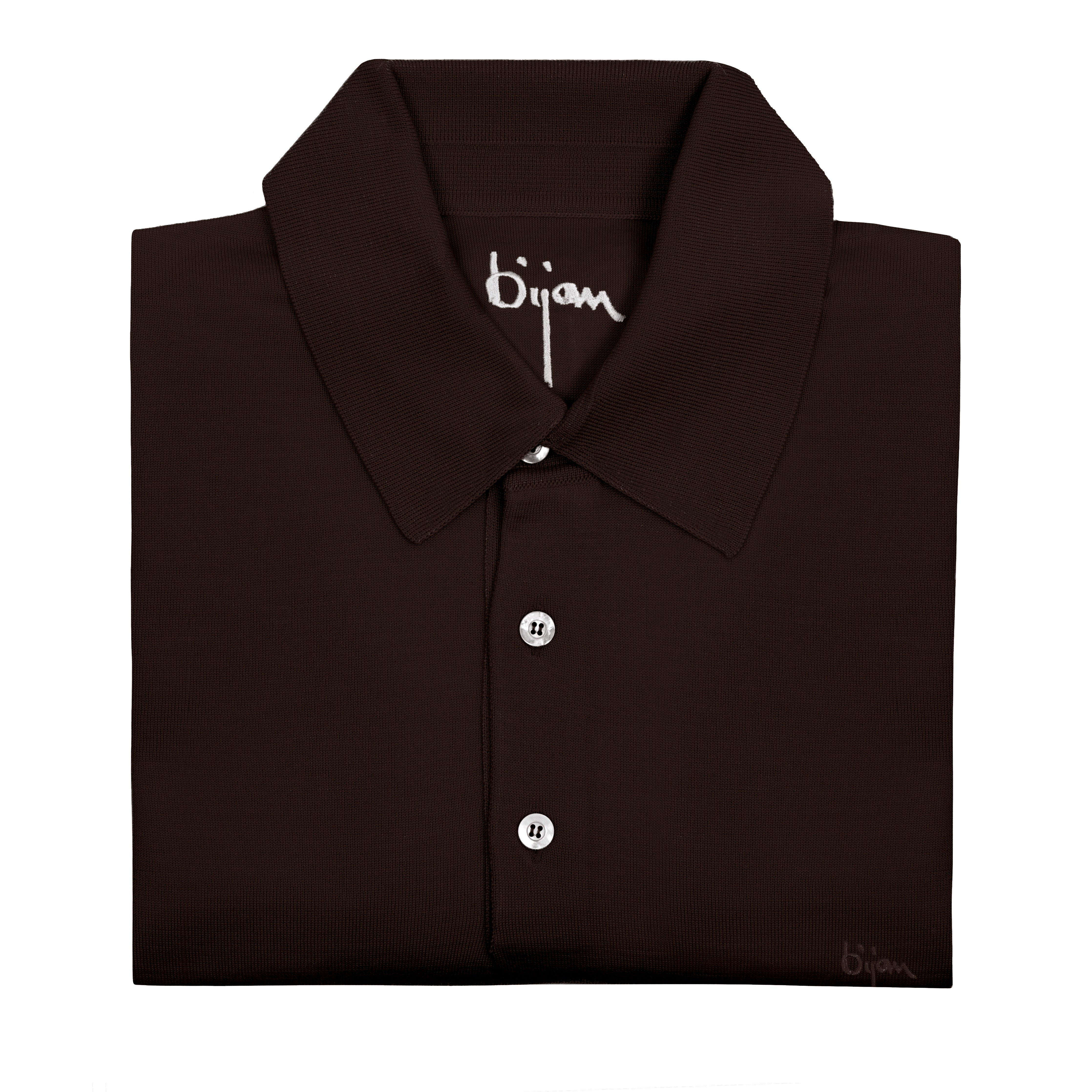 Chocolate Brown Short Sleeve Pure Silk Polo Shirt – House of Bijan