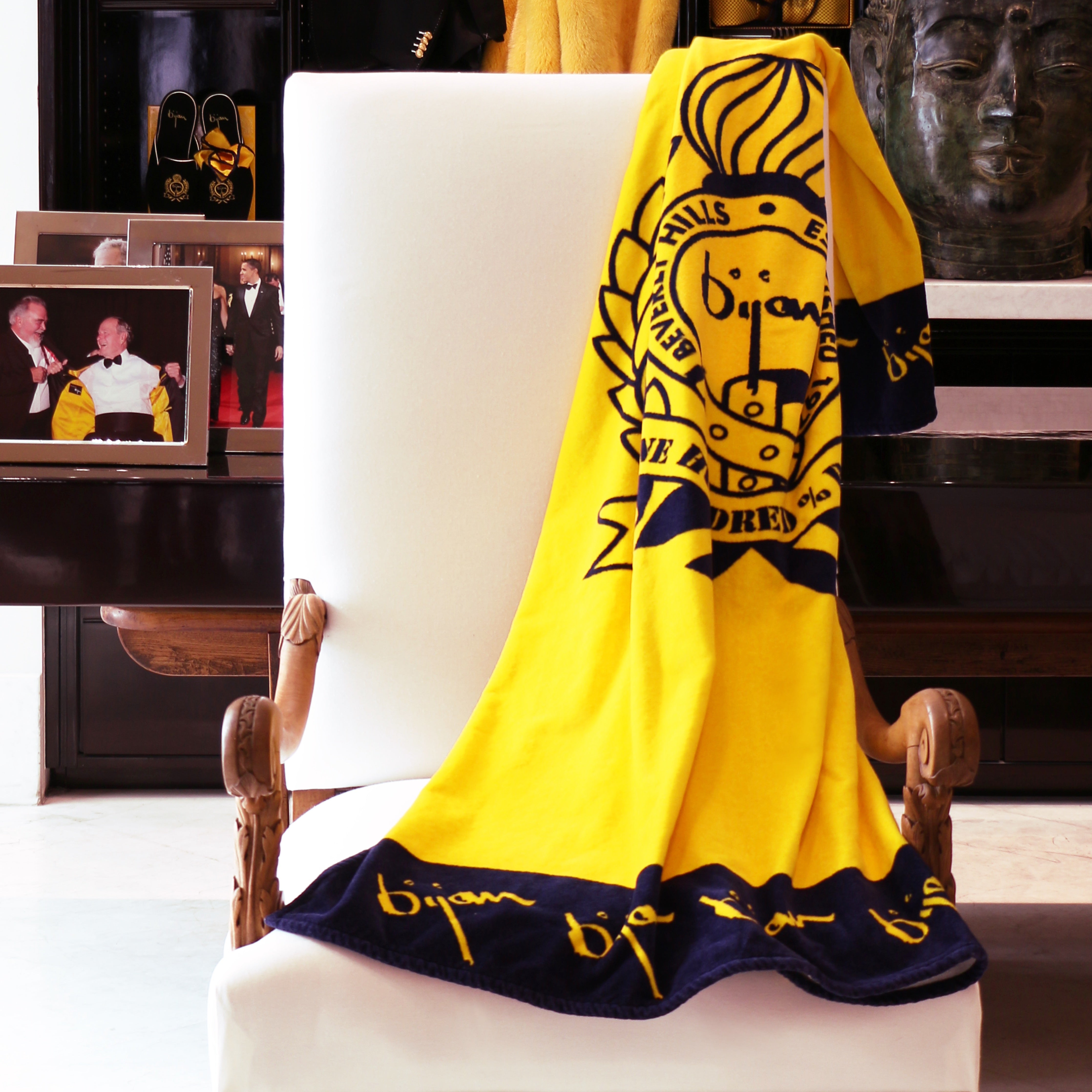Bijan Yellow Beach Towel – House of Bijan